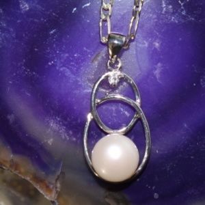 Jewelry | Freshwater Pearl Wcz Accent Fargo Chain Necklace | Poshmark